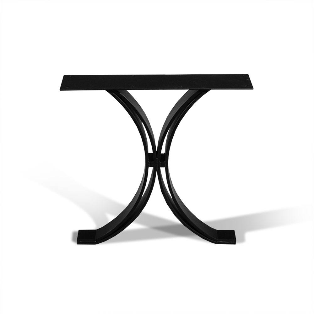 wood slab table base | metal base for wood table